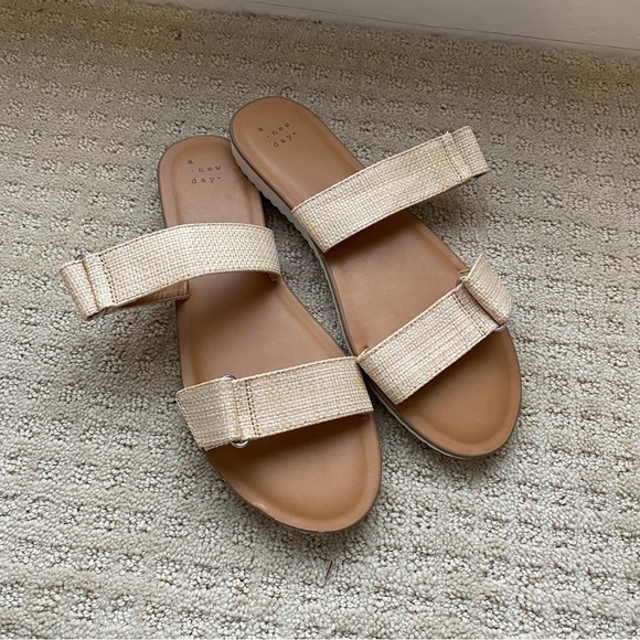 a new day | Shoes | A New Day Illiana Tan Natural Woven Two Strap ...